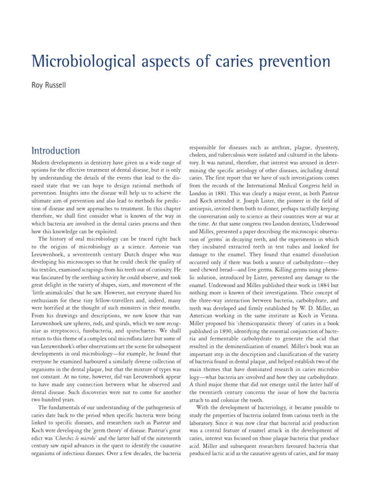 Microbiological Aspects of Caries Prevention | PDF | Streptococcus | Bacteria