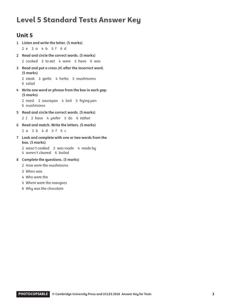 PEC L5 Unit 5 - Standard - AK | PDF