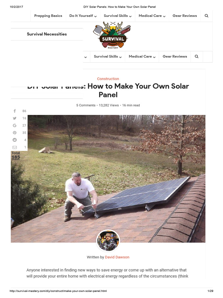 DIY Solar Panel Construction Guide | PDF | Do It Yourself | Solar Cell