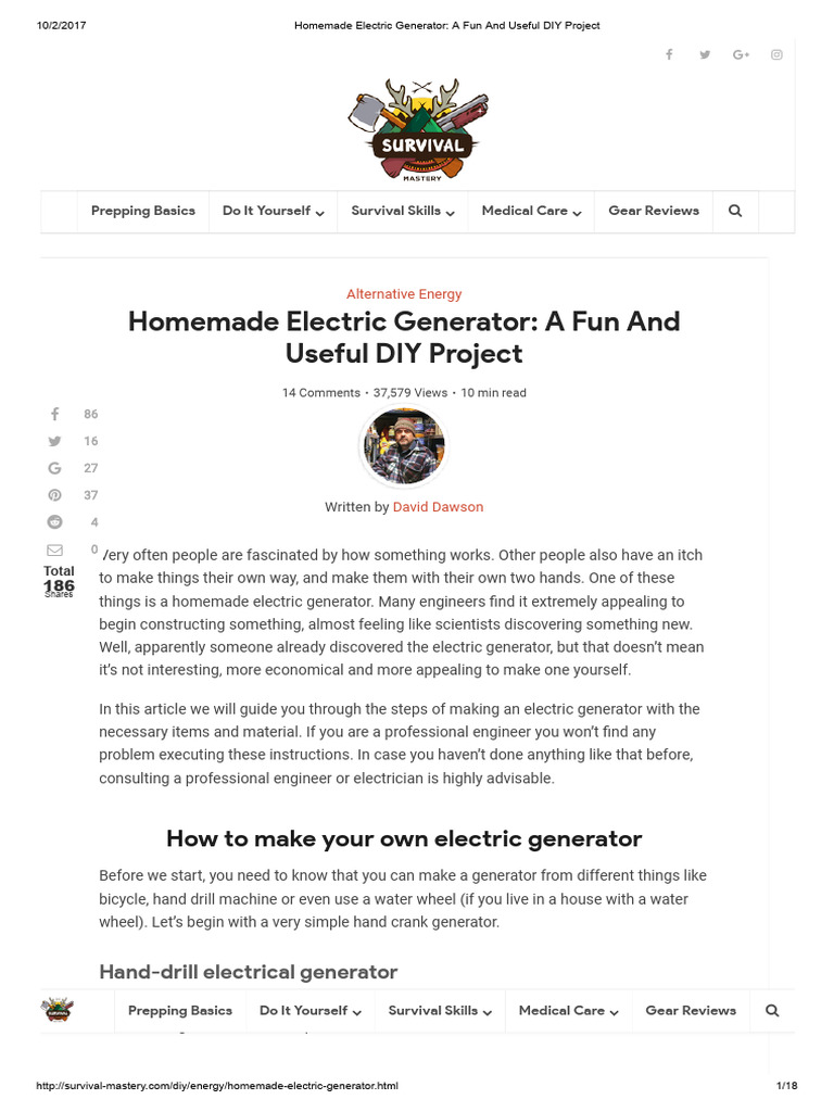 Homemade Electric Generator - A Fun and Useful DIY Project | PDF ... Homemade Electric Generator - A Fun and Useful DIY Project | PDF ...
