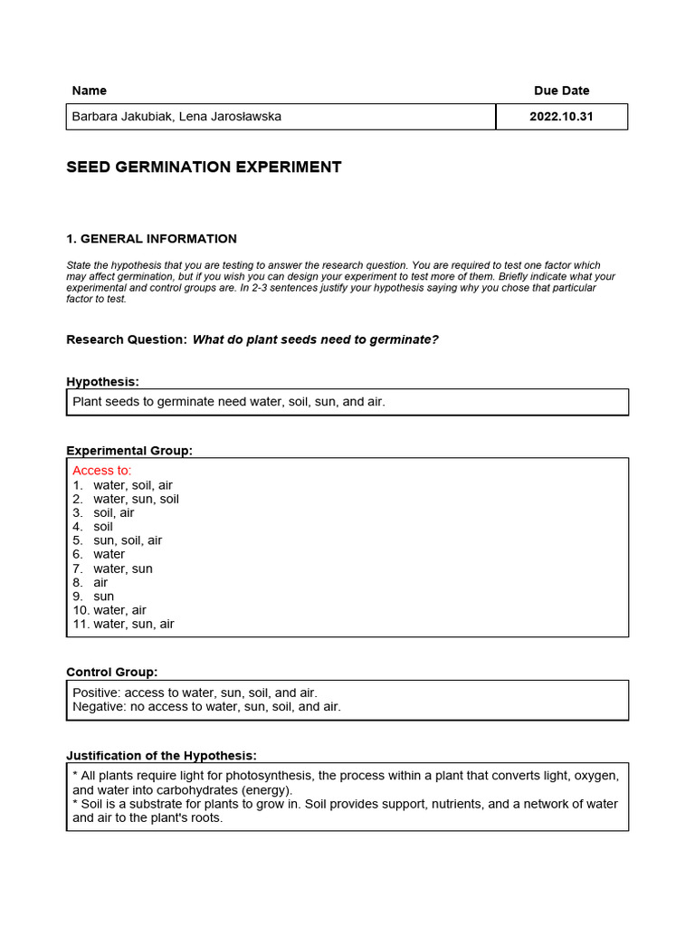 Biology Experiment | PDF