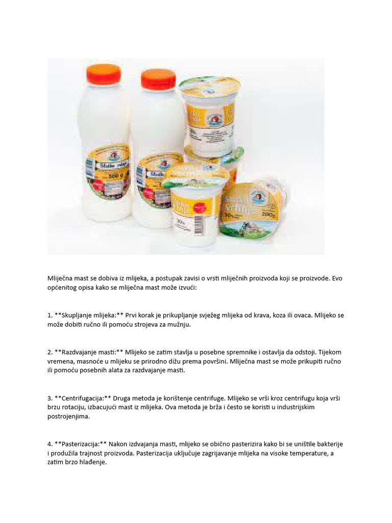 Proizvodnja Mlijeka | PDF