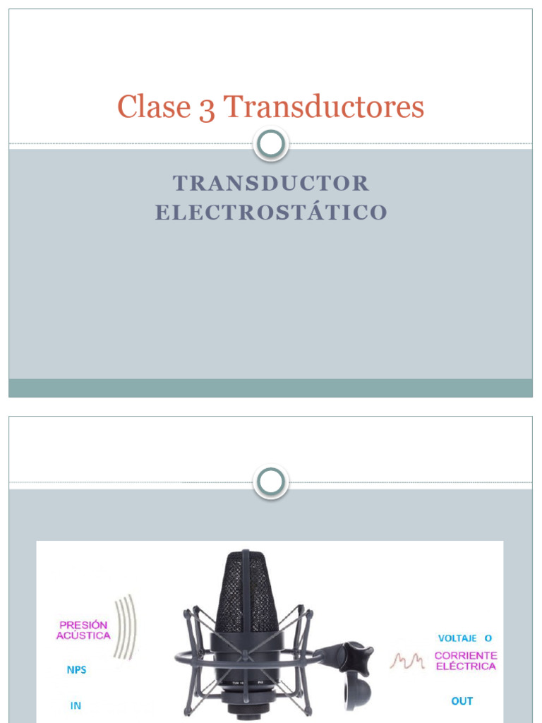 Clase 3 Transductores | PDF | Condensador | voltaje