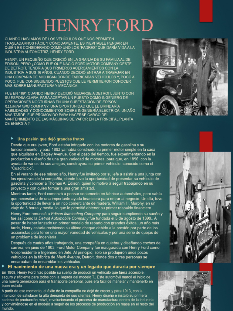 Henry Ford | PDF | Compania de motores ford | Producción en masa