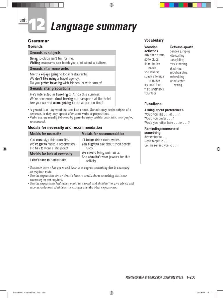 Gerunds and Modals in English Grammar | PDF
