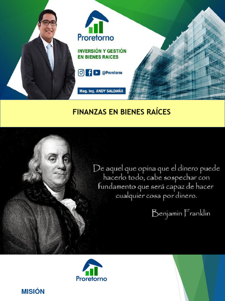 Andy Saldaña - Finanzas en Bienes Raíces | PDF | Industrias de servicio | Negocios económicos