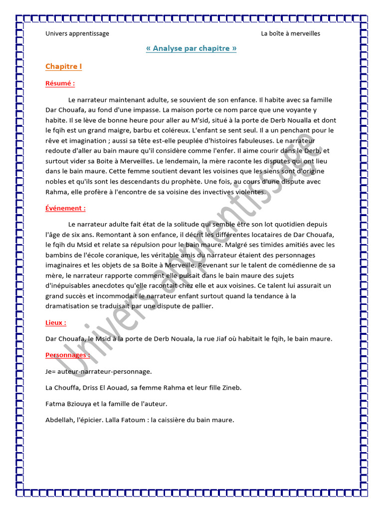 Analyse Par Chapitre - Docx-1 | PDF