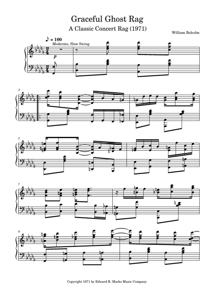 Bolcom - Graceful Ghost Rag | PDF