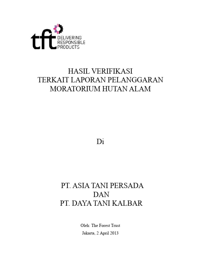APP Dan TFT 130404 TFT Verification Report ATP DTK Final Indonesia Version1 | PDF