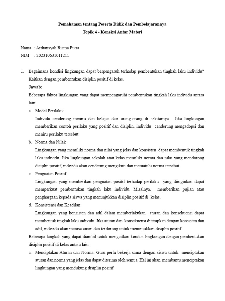 PPD - Topik 4 - Koneksi Antar Materi | PDF