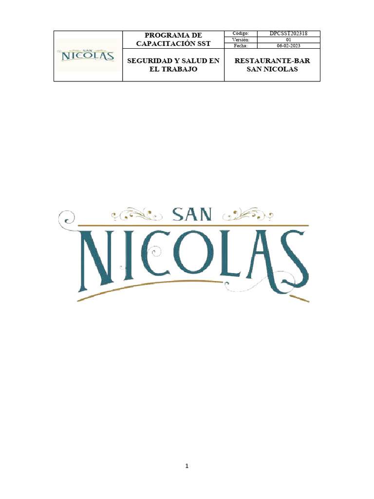 Programa De Capacitacion Sst Descargar Gratis Pdf Riesgo