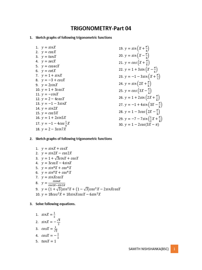 Trignometry Part04 | PDF | Trigonometry | Mathematics