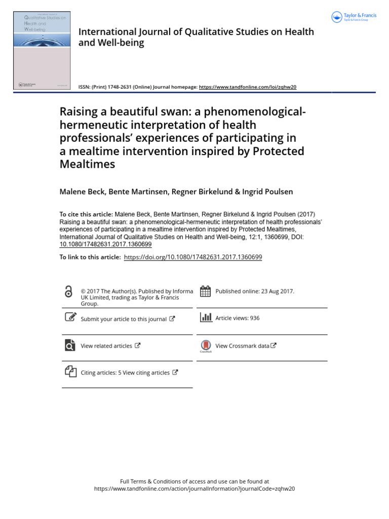 1.2.21 Raising A Beautiful Swan A Phenomenological Hermeneutic ...