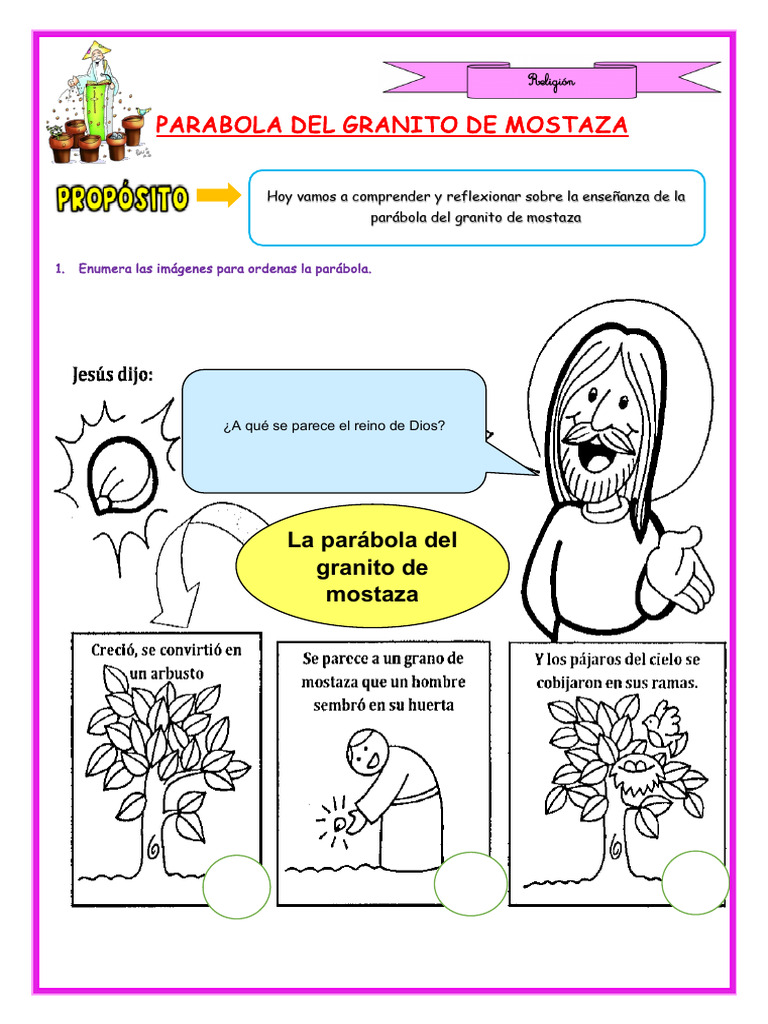 E11 s2 Ficha d2 Religion La Parabola Del Granito de Mostaza | PDF