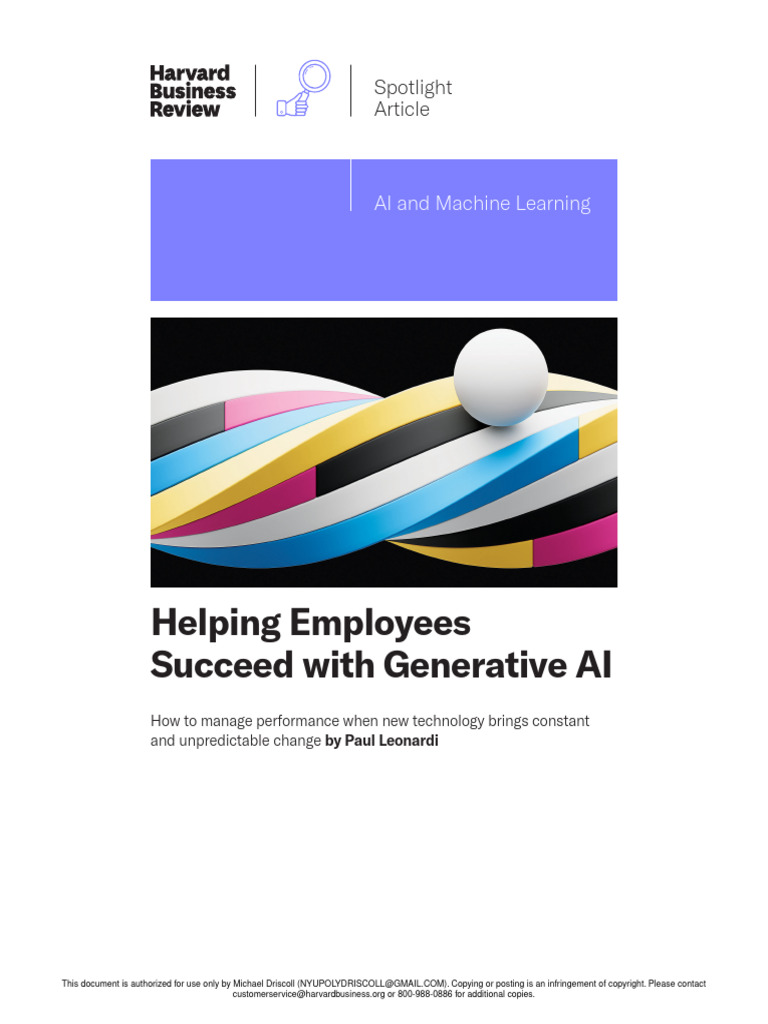 Helping Employees Succeed With GenAI | PDF | Artificial Intelligence | Intelligence (AI) & Semantics
