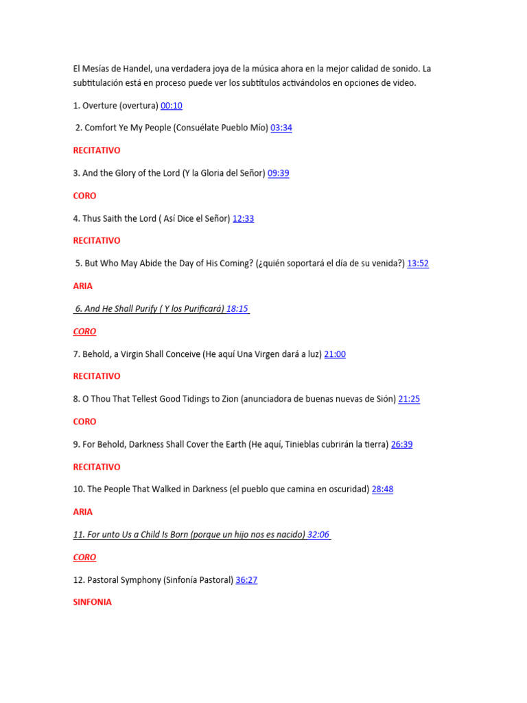 El Mesías de Handel | PDF