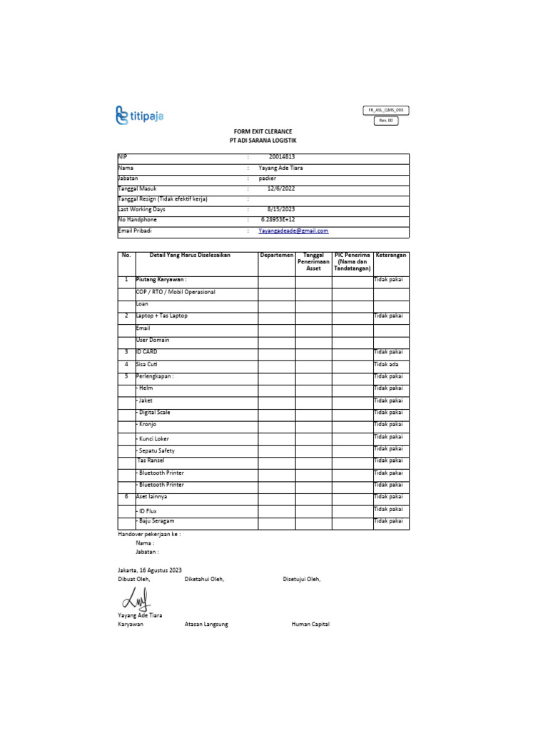 DOC-20230816-WA0008. Yayang Ade T | PDF