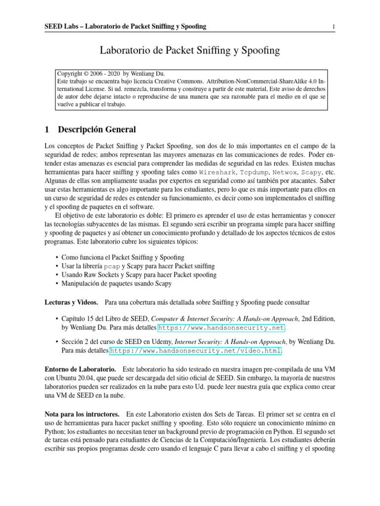 Sniffing Spoofing Es | PDF