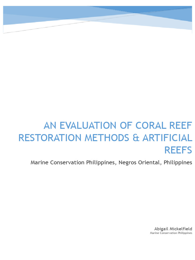 An Evaluation of Coral Reef Restoration Methods | PDF | Science & Mathematics | Technology ...
