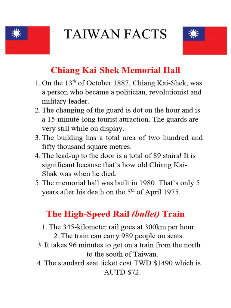 Taiwan Facts | PDF