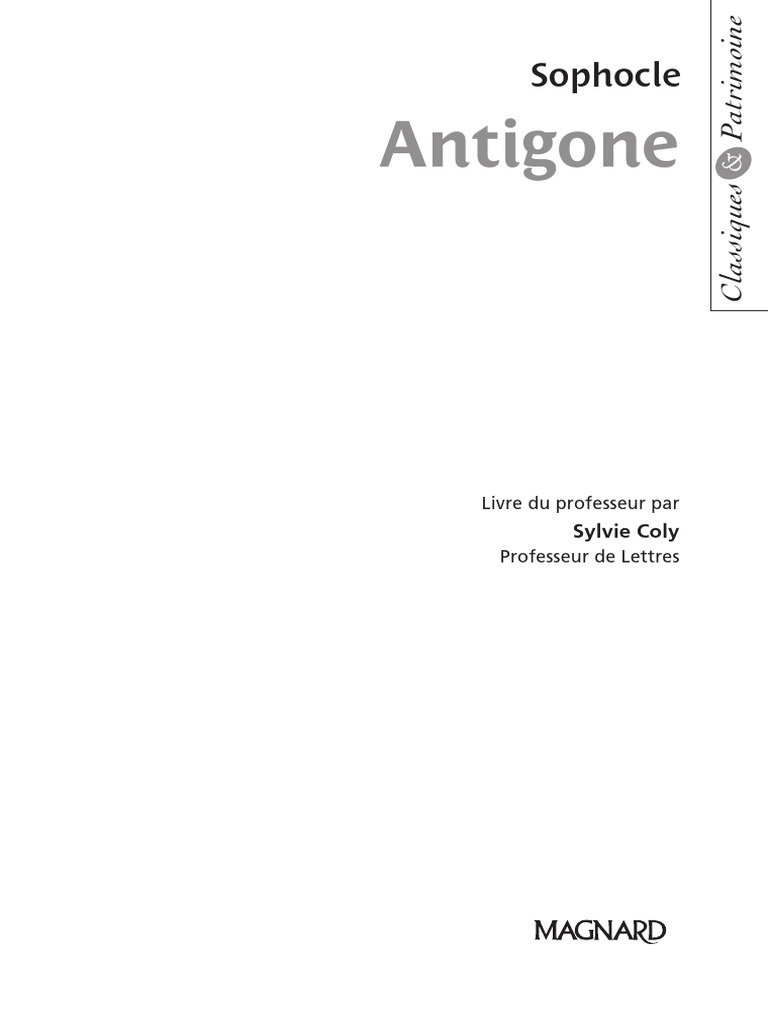 Analyse complète d'Antigone de Sophocle | PDF