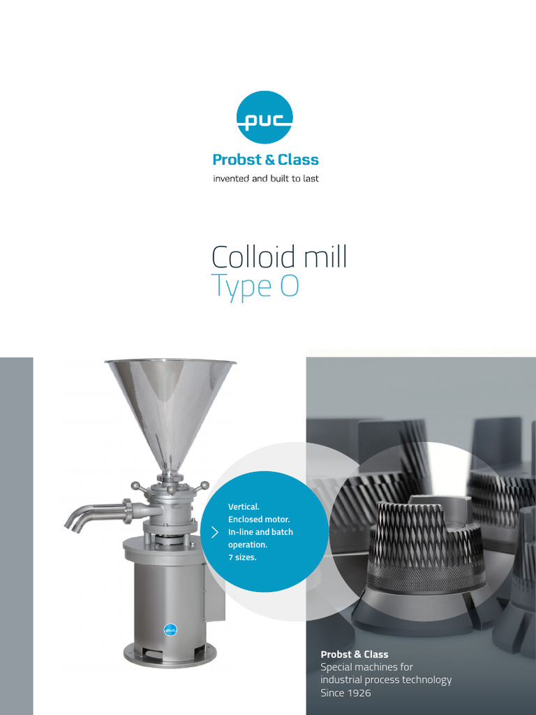 Product Info Colloid Mill Type O Web English Printer 1 | PDF | Mill ...