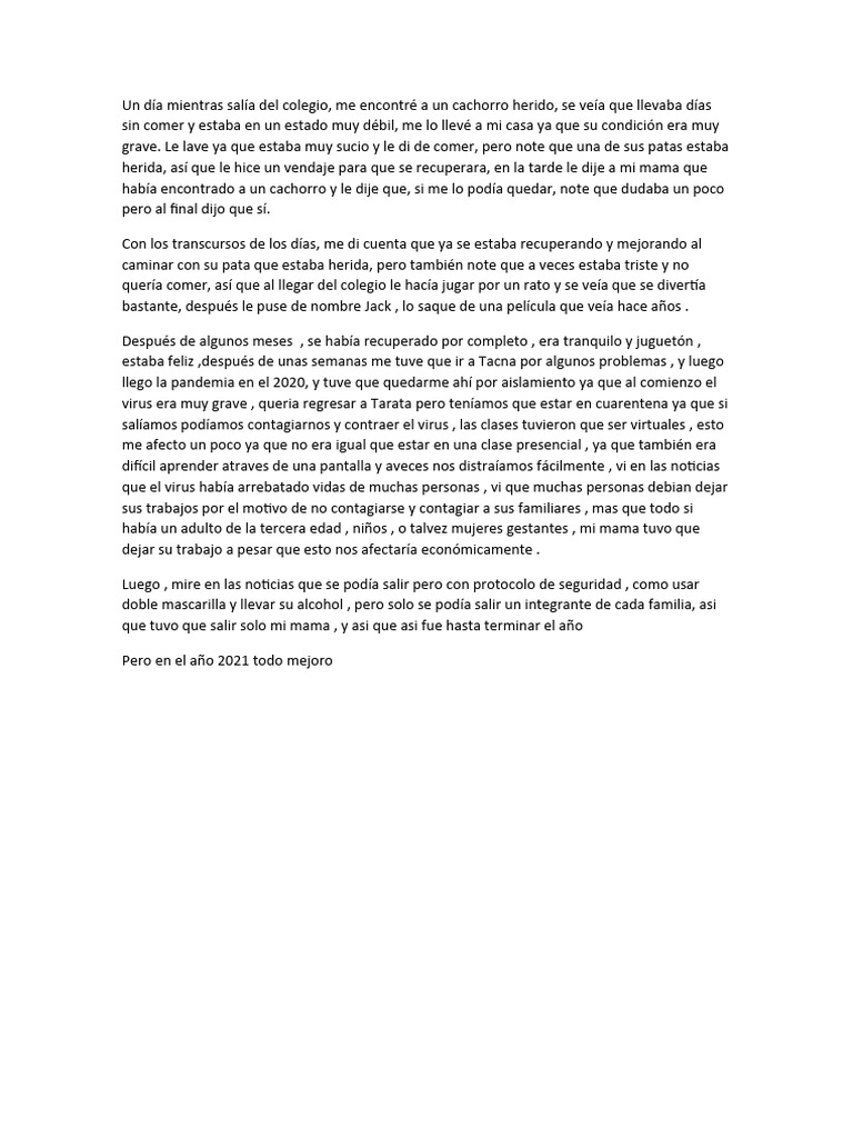 Un Dia Mientras Salía Del Colegio | PDF