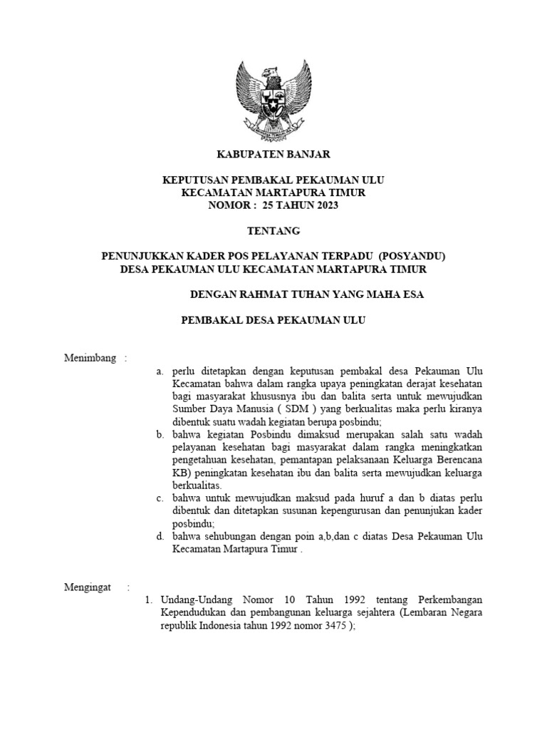 SK KADER POSYANDU New | PDF