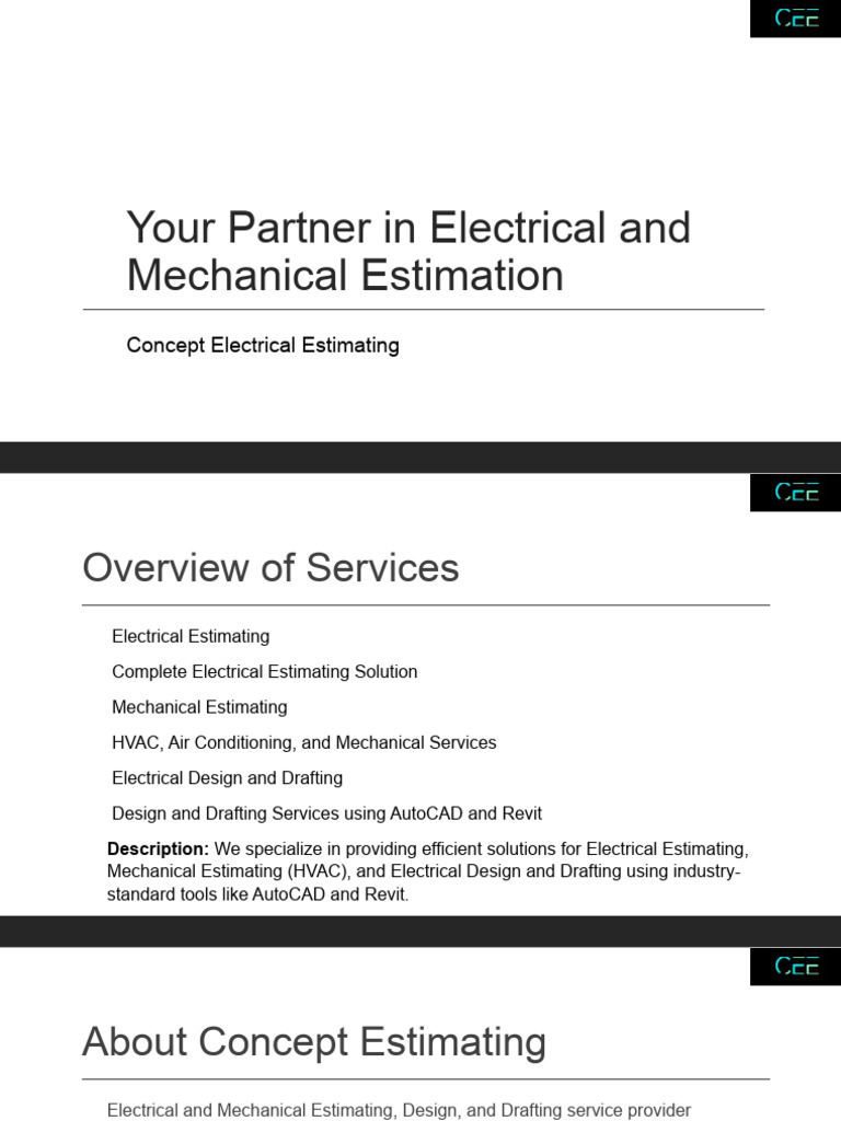 Concept Electrical Estimating | PDF