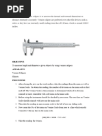 Self Assessment Vernier Caliper in Millimeter 0.1mm Prof. Eduardo J ...