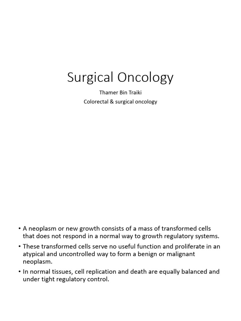 Surgical Oncology (Notes) | PDF | Metastasis | Colorectal Cancer