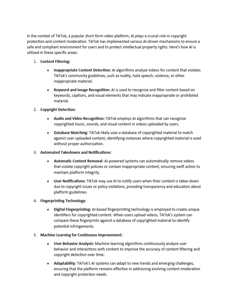 TikTok's AI in Content Moderation | PDF | Artificial Intelligence ...