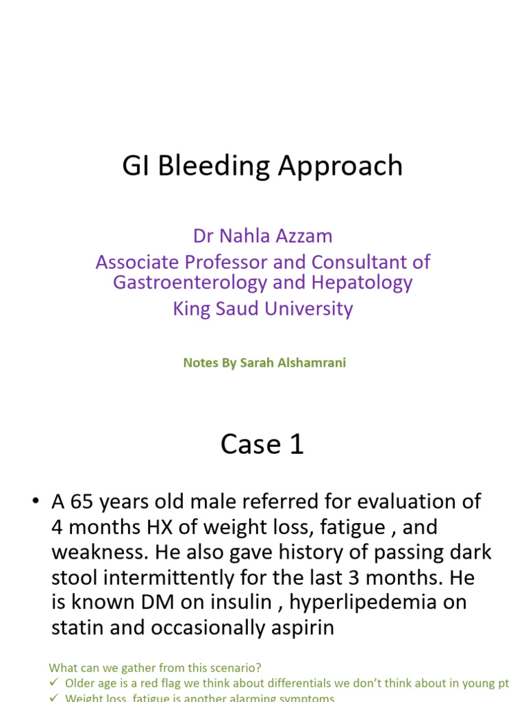 5) GI Bleeding Approach (Notes) | PDF