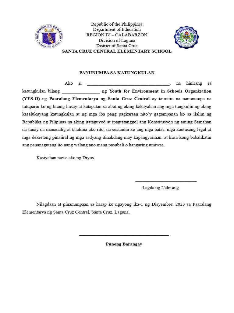 Panunumpa Sa Katungkulan | PDF