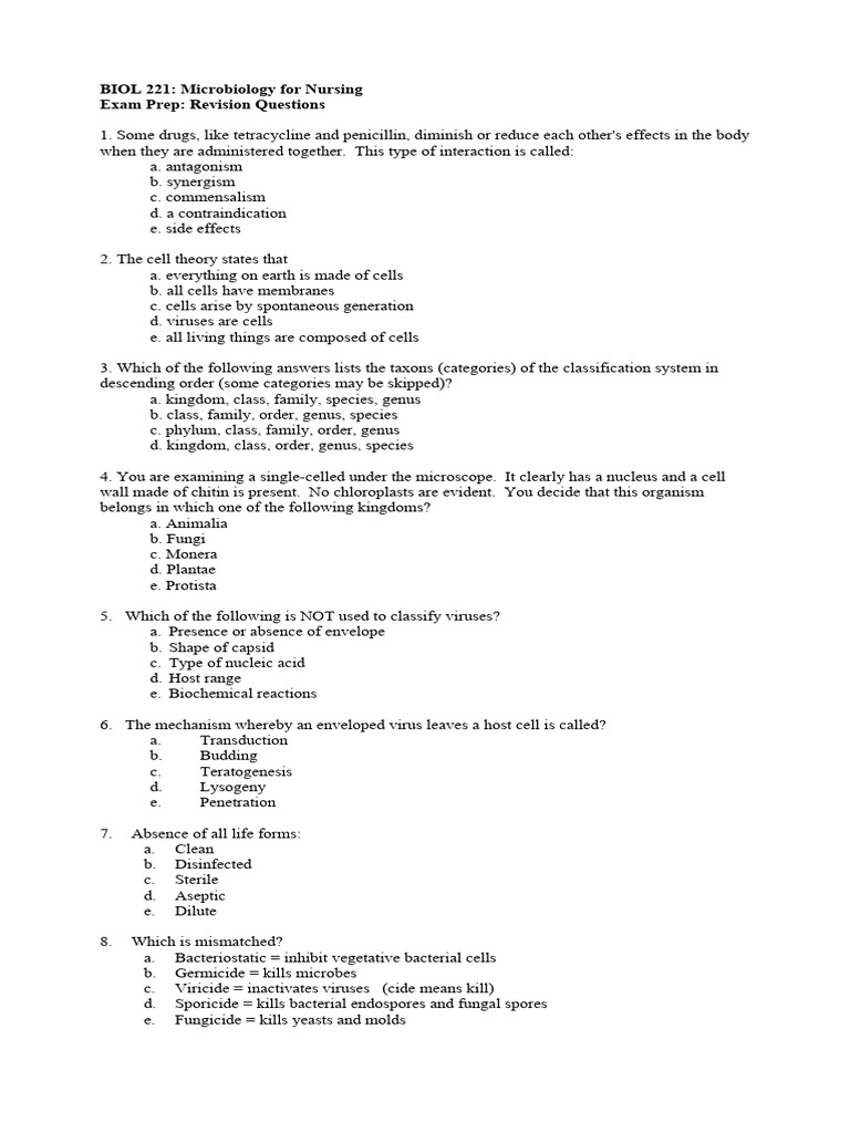 BIOL 221 Exam Prep | PDF | Cell (Biology) | Bacteria BIOL 221 Exam Prep | PDF | Cell (Biology) | Bacteria
