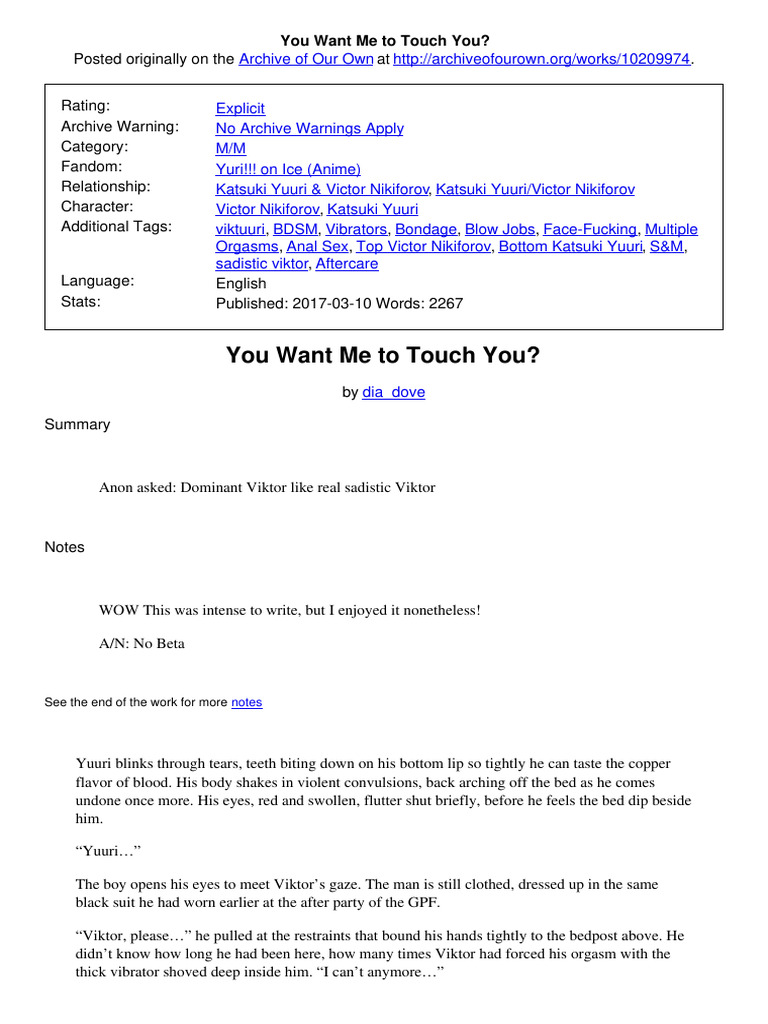 You Want Me To Touch You | PDF | Bdsm