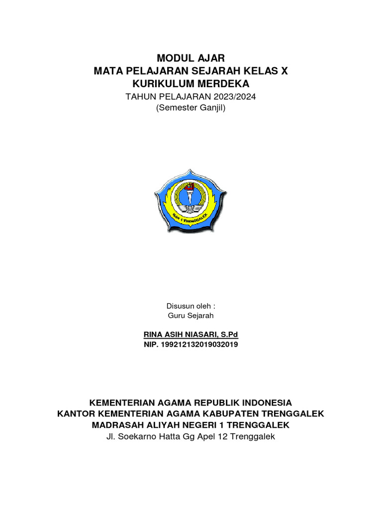 Modul Ajar Sejarah Kelas X Kurikulum Merdeka | PDF