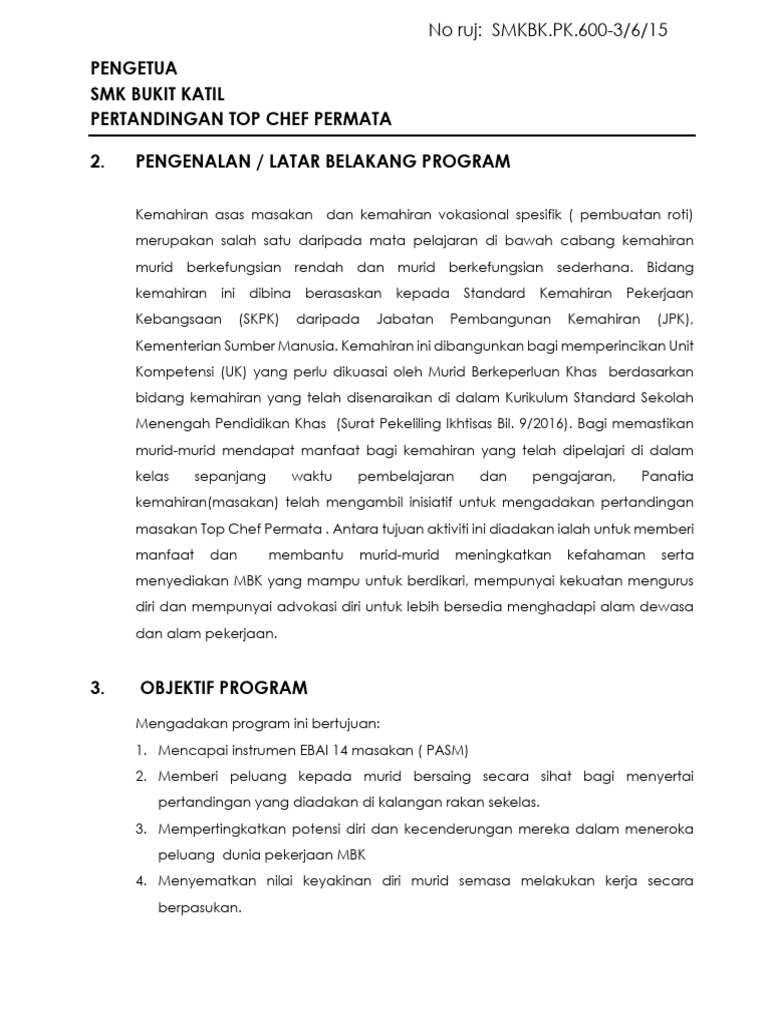 Kertas Kerja Top Chef Permata | PDF