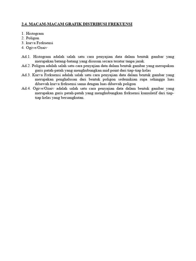Materi Pertemuan 3 Macam-Macam Grafik Distribusi Frekuensi | PDF