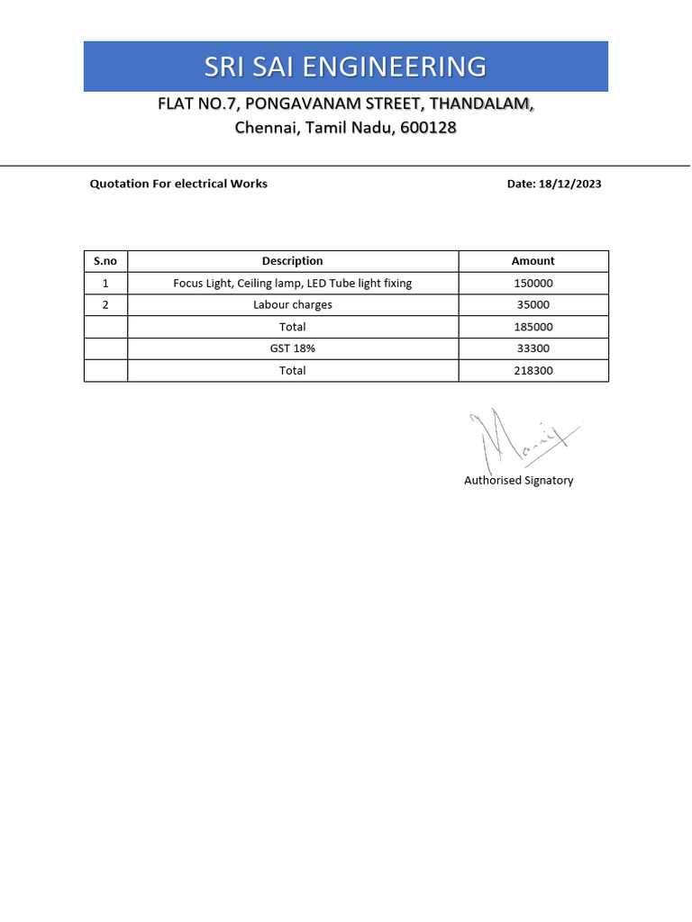 Sri Sai Engineering | PDF