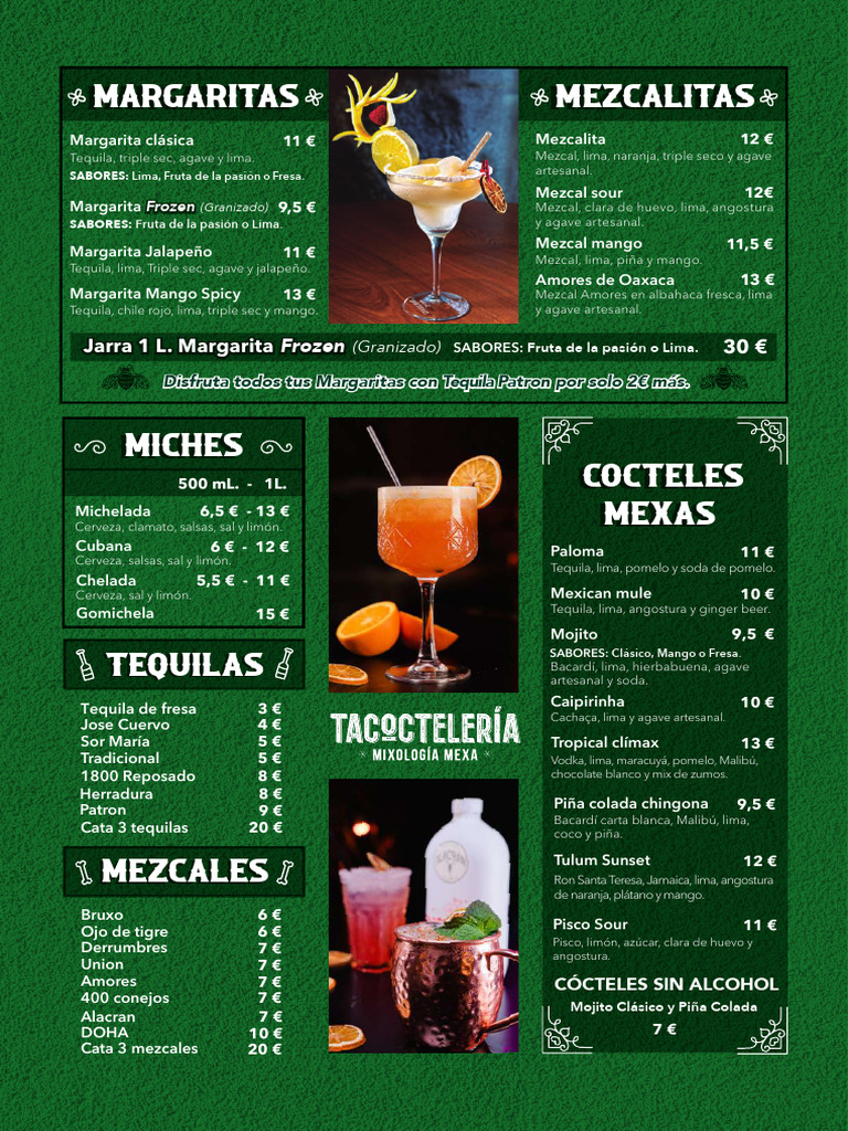 CARTA-TACOCTELERIA-OCT-2023 ESP RGB Organized Compressed | PDF | Taco | Cocina