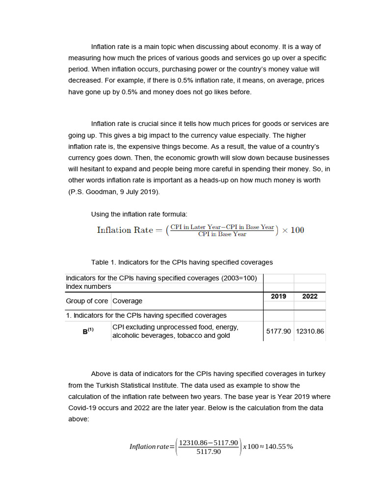 Eco120 Measurement Of Inflation Rate Pdf Cost Of Living Inflation
