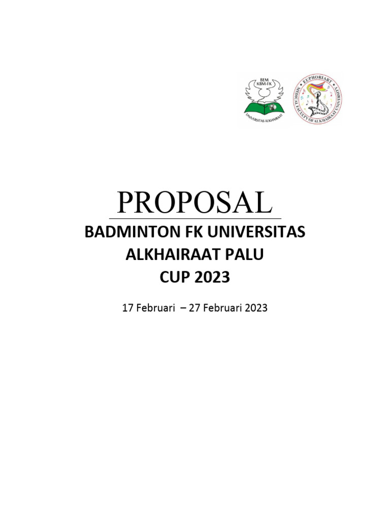 Proposal Pertandingan Badminton PRODI | PDF
