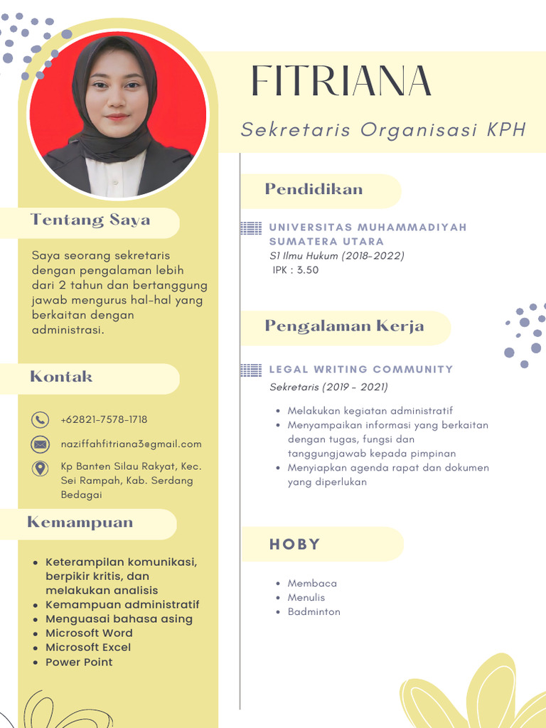CV Resume Pekerjaan Sekretaris Senior Kantor | PDF