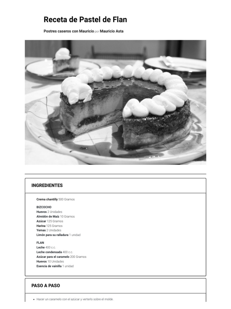 Pastel de Flan - El Gourmet | PDF