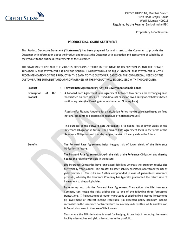 Bond Forward Rate Agreement Pds | PDF