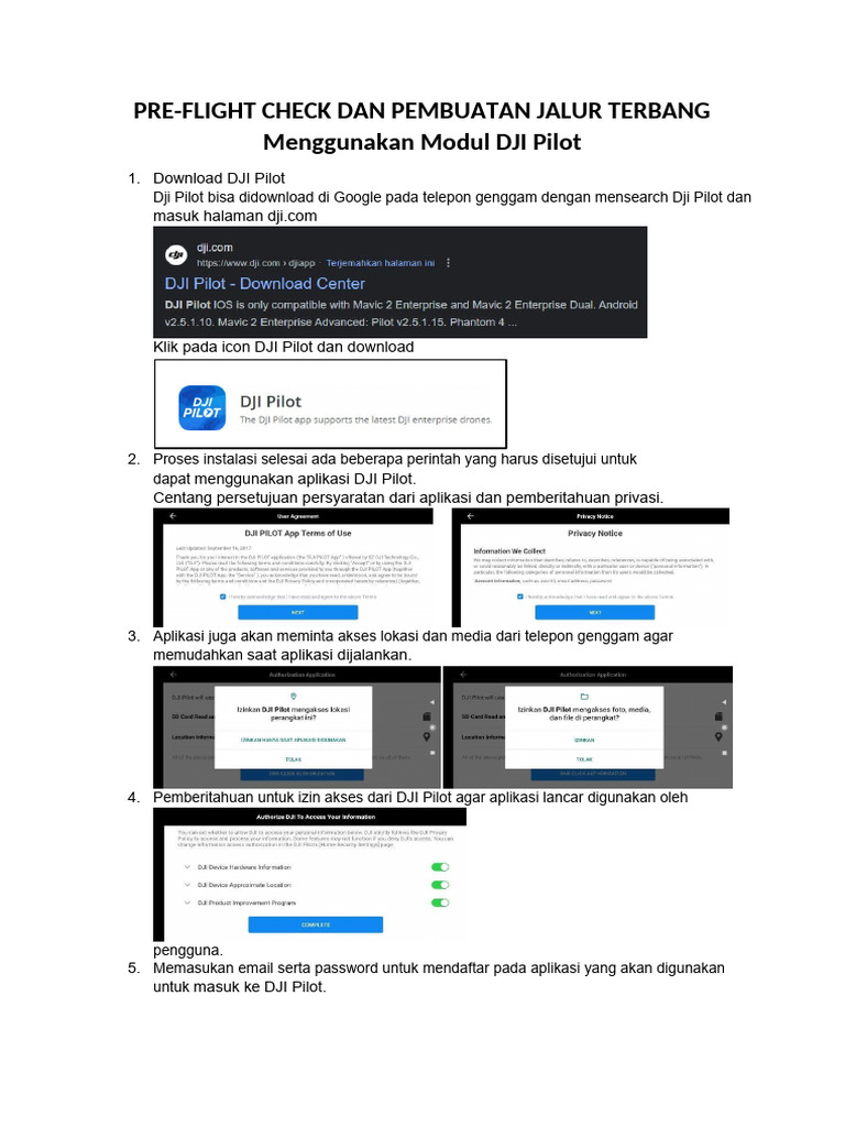 Pre-Flight Check Dan Pembuatan Jalur Terbang | PDF