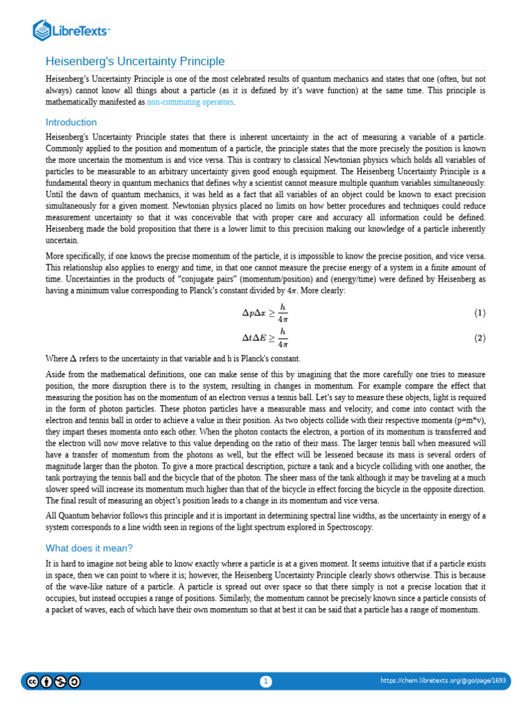 Heisenberg's Uncertainty Principle Explained | PDF | Uncertainty ...
