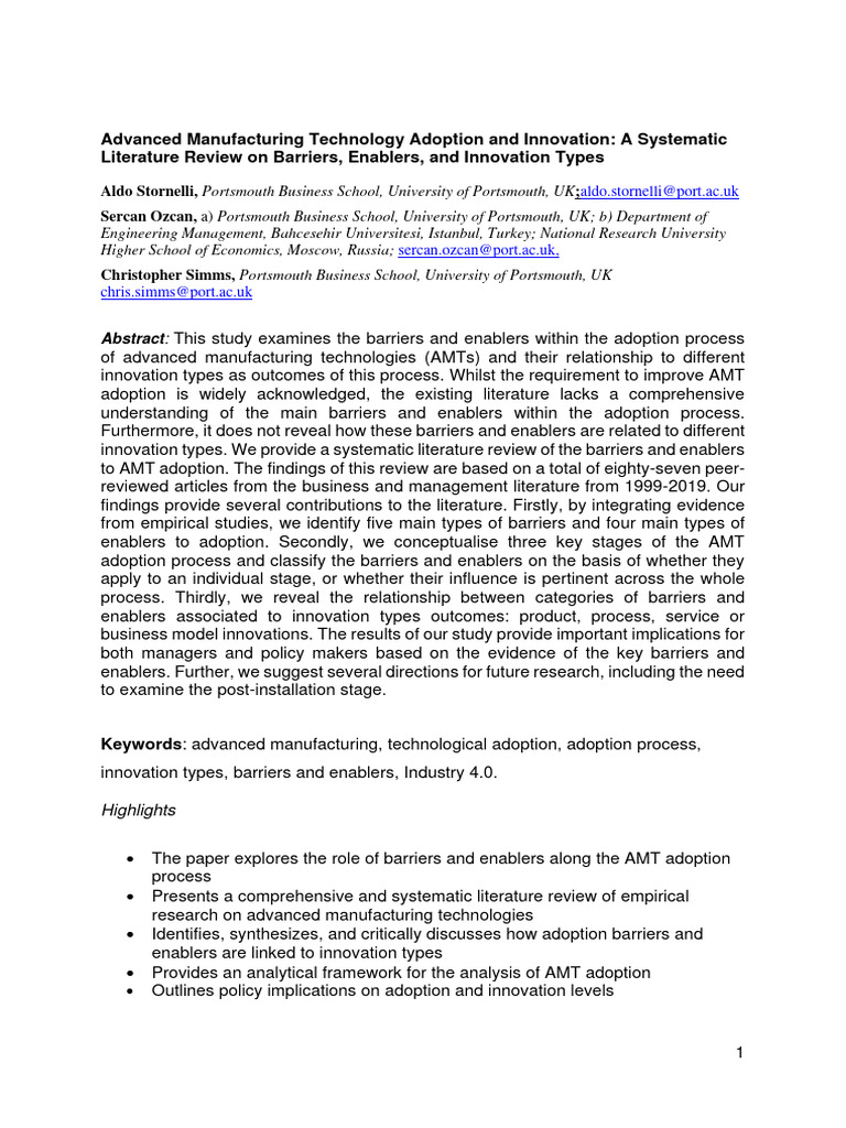 PP - Technology Adoption and Innovation Theory | PDF | Innovation ...