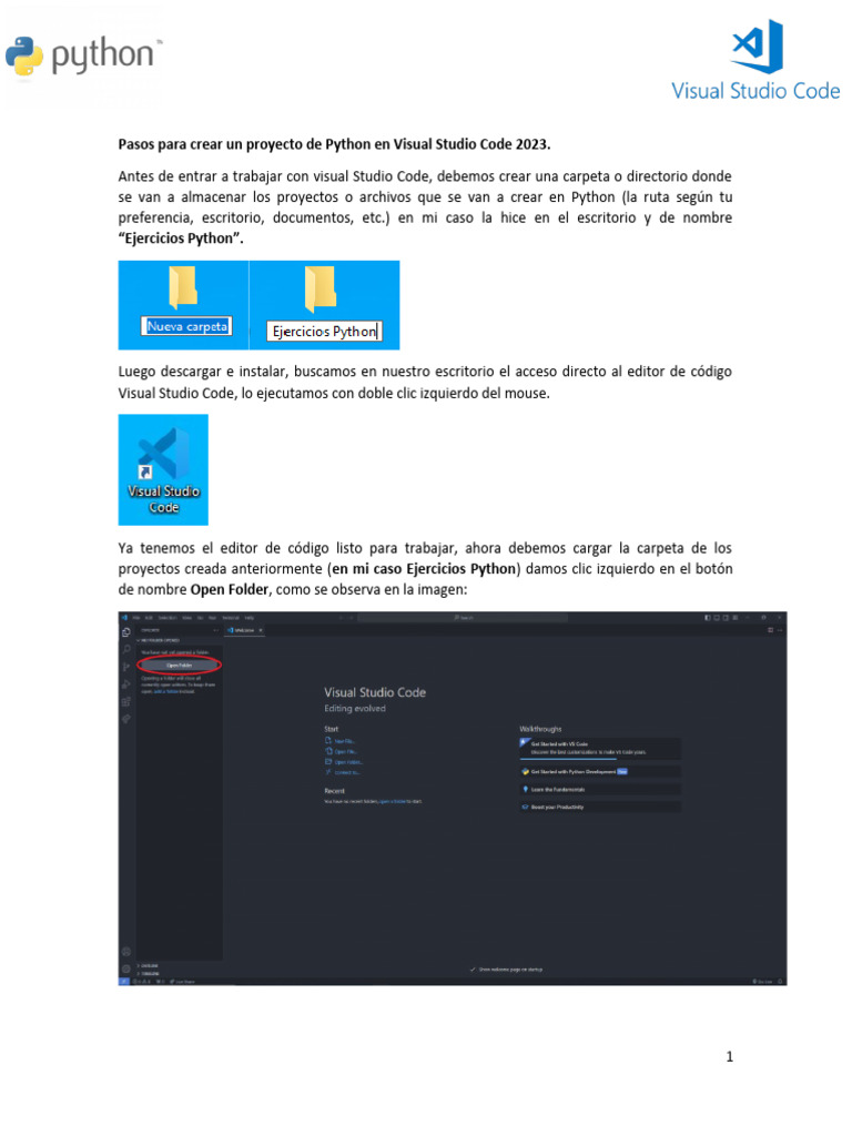 Pasos Crear Proyecto de Python en Visual Code | PDF | Arte | Informática